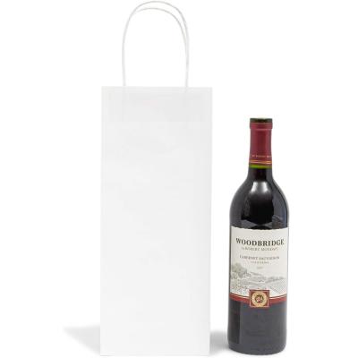 China Golden White Kraft Wine Paper Bag for Wine Bottle Printing CMYK 4 Color Offset Printing for sale