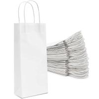 China Golden White Kraft Wine Paper Bag for Wine Bottle Printing CMYK 4 Color Offset Printing for sale