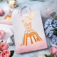 China Custom Order Customised Logo Personalised Coated Paper Bag for Happy Wedding Gift for sale