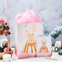 China Custom Order Customised Logo Personalised Coated Paper Bag for Happy Wedding Gift for sale