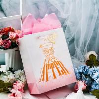 China Custom Order Customised Logo Personalised Coated Paper Bag for Happy Wedding Gift for sale