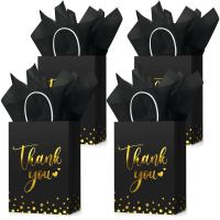 China Gravure Printing Custom Color Pink Paper Thank You Gift Kraft Paper Bags With Logo Print for sale