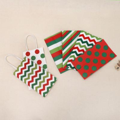 China Fancy Christmas Party Favor Gift Kraft Paper Bag with Handle Custom Color Accepted for sale