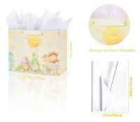 China Foldable Neonate Baby Cartoon Gift Shopping Paper Bags with Your Own Logo on Ivory Board for sale