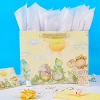 China Foldable Neonate Baby Cartoon Gift Shopping Paper Bags with Your Own Logo on Ivory Board for sale