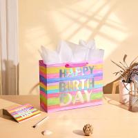 China Custom Luxury Big Birthday Gift Shopping Paper Bag with CMYK 4 Color Offset Printing for sale