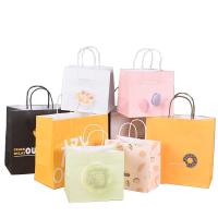 China Custom Order Donut Sandwich Kraft Paper Bags With Twisted Handles for Food Industrial for sale
