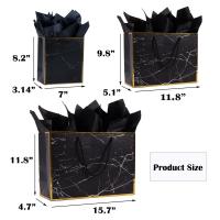China Custom Print Luxury Eco Marble Black Gold Boutique Gift Carry Paper Bags for Other Tokens for sale