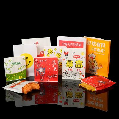 China Custom Oil-Proof Fried Chicken French Fries Food Packaging Kraft Paper Bag in Luxury Style for sale