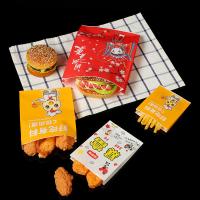 China Custom Oil-Proof Fried Chicken French Fries Food Packaging Kraft Paper Bag in Luxury Style for sale