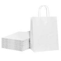 China Custom Color Accepted Luxury White Gift Shopping Jewelry Package Kraft Paper Bag for sale