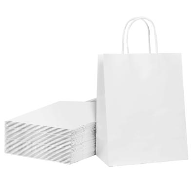 China Custom Color Accepted Luxury White Gift Shopping Jewelry Package Kraft Paper Bag for sale