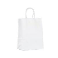 China Custom Color Accepted Luxury White Gift Shopping Jewelry Package Kraft Paper Bag for sale