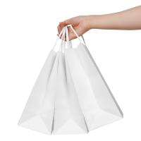 China Custom Color Accepted Luxury White Gift Shopping Jewelry Package Kraft Paper Bag for sale