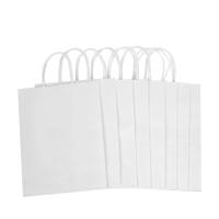 China Custom Color Accepted Luxury White Gift Shopping Jewelry Package Kraft Paper Bag for sale