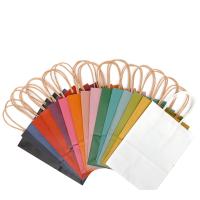 China Custom Color Accepted Luxury White Gift Shopping Jewelry Package Kraft Paper Bag for sale