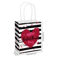 China Custom Color Accepted 2024 Valentine's Day Love Shopping Kraft Paper Bags with Handle for sale