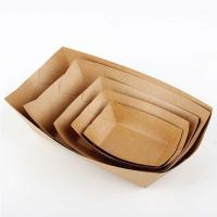 China Eco-friendly Square Food Tray for Biodegradable Takeaway Sushi Sandwich Kraft Paper Box for sale