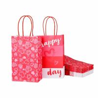 China Custom Color Accepted Heavy Duty Valentine's Day Craft Gift Pink Kraft Bag Paper Bags for sale