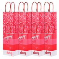 China Custom Color Accepted Heavy Duty Valentine's Day Craft Gift Pink Kraft Bag Paper Bags for sale