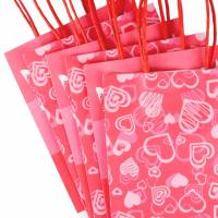 China Custom Color Accepted Heavy Duty Valentine's Day Craft Gift Pink Kraft Bag Paper Bags for sale