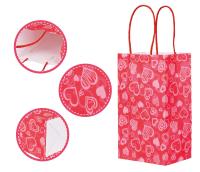 China Custom Color Accepted Heavy Duty Valentine's Day Craft Gift Pink Kraft Bag Paper Bags for sale