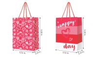 China Custom Color Accepted Heavy Duty Valentine's Day Craft Gift Pink Kraft Bag Paper Bags for sale