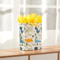 China Supply Kids Baby Cartoon Printed Gift Packaging Paper Shopping Bag with Folding Style for sale
