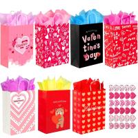 China Industry Custom Good Tote Valentine's Day Gift Kraft Paper Bag with Hand Length Handle for sale