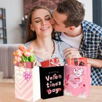 China Industry Custom Good Tote Valentine's Day Gift Kraft Paper Bag with Hand Length Handle for sale