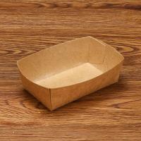 China Grade Oil-Proof Food Paper Tray Boat Kraft Paper Boxes for Fast Foods and Takeaway for sale