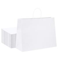 China Supply Thick White Brown Craft Clothes And Shoe Kraft Paper Bags With Logo For Packaging for sale