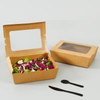 China Customized Printing Biodegradable Matt Lamination Paper Salad Bowl Box With Lid for sale