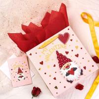 China Custom Gold Foil Logo Valentine's Day De Papel Paper Gift Craft Shopping Bags With Handle for sale