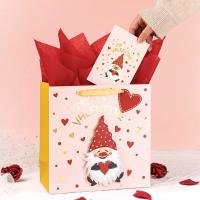 China Custom Gold Foil Logo Valentine's Day De Papel Paper Gift Craft Shopping Bags With Handle for sale
