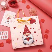 China Custom Gold Foil Logo Valentine's Day De Papel Paper Gift Craft Shopping Bags With Handle for sale