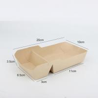 China Square Custom Double Compartment Kraft Paper Box for Food Oil Proof and Eco-Friendly for sale