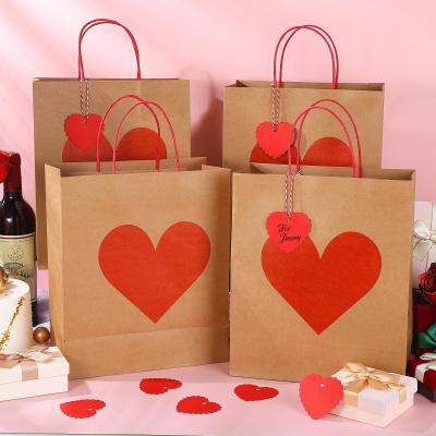 China Gravure Printing Personalized Kraft Paper Bag for Valentine's Day Retail Gift Shopping for sale