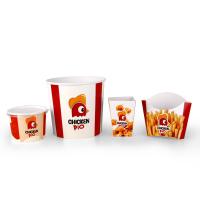 China Fast Food Packaging Container Set Fried Chicken Paper Box for Takeout and Restaurants for sale