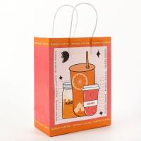 China Reasonable Coffee Drink Takeout Twist Kraft Paper Bag Customized Logo Customized Size for sale