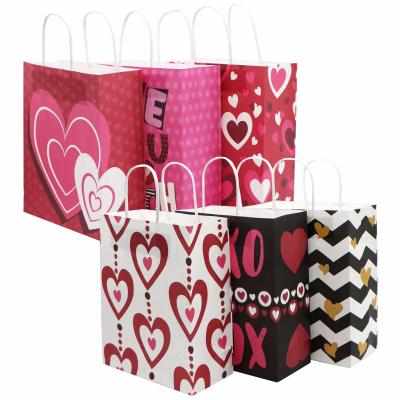 China Custom Logo Decorative Handmade Small Kraft Paper Gift Shopping Bags For Grocery for sale