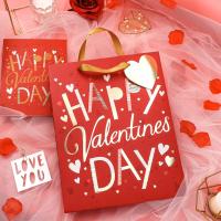 China Full Print Competitive Special Valentine's Day Luxury Red Gift Shopping Paper Bags for sale