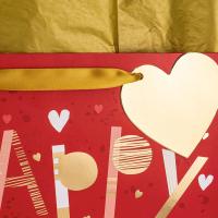 China Full Print Competitive Special Valentine's Day Luxury Red Gift Shopping Paper Bags for sale