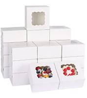 China Custom Order Foldable Paper Box With Clear Display Window For Dessert Treat Packaging for sale