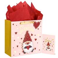 China Full Print Competitive Special Valentine's Day Luxury Red Gift Shopping Paper Bags for sale