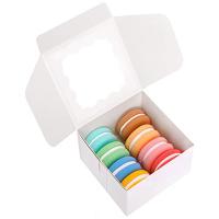 China Custom Order Foldable Paper Box With Clear Display Window For Dessert Treat Packaging for sale