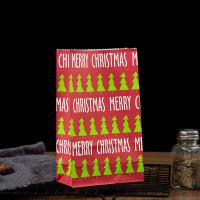 China Christmas Printing Bio-degradable Kraft Paper Bag for Food Grade Eco-friendly Packaging for sale