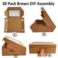 China Kraft Paper Box With Clear Display Window For Packaging Macarone Cake Foldable Design for sale