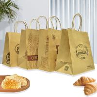 China Custom Size Large Baking Bread Shopping Kraft Paper Bag with Customized Logo and Paper for sale