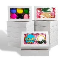 China Foldable Kraft Paper Packaging Box With Window For Cake Dessert and Glossy Lamination for sale